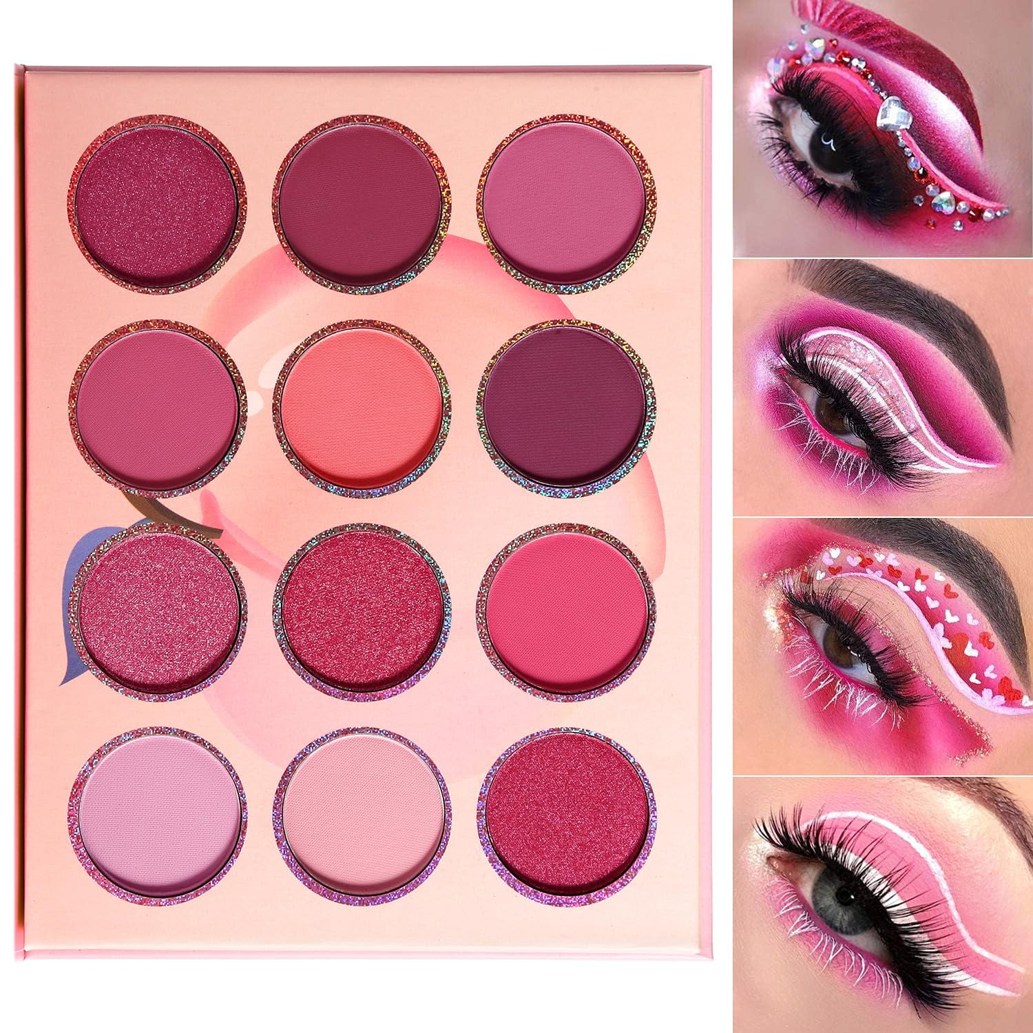 DE'LANCI Pink Purple Eyeshadow Palette, 12 Colors High Matte Shimmer ...