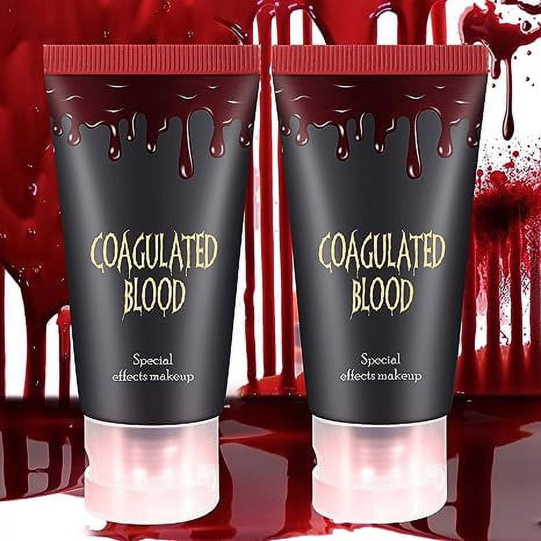 DE'LANCI Realistic 2 Pcs Fake Blood Makeup Kit, Washable for Clothes ...
