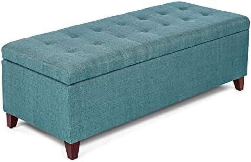 DE VILLE Lift Top Bonded Leather Ottoman Bench 51" Large Bench for ...