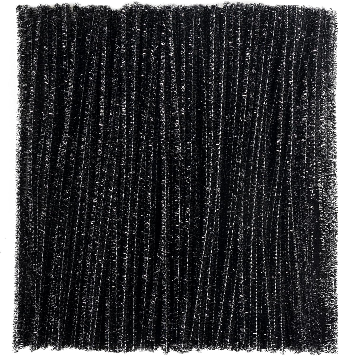 DEA 200 Pieces Glitter Black Pipe Cleaners,Thick Fluffy Chenille Stems ...
