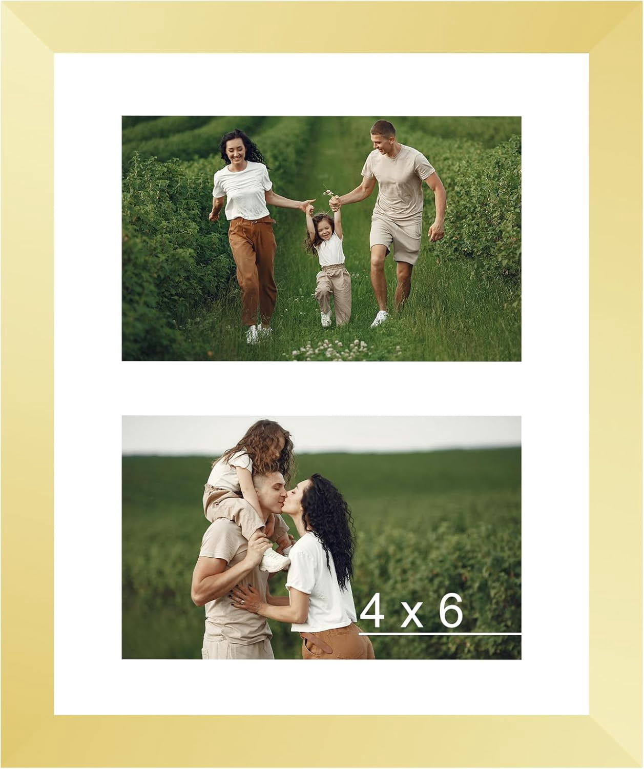 DEA 8x10 Collage Picture Frame with Mat, Display 2 4x6 Photos or 8x10 ...