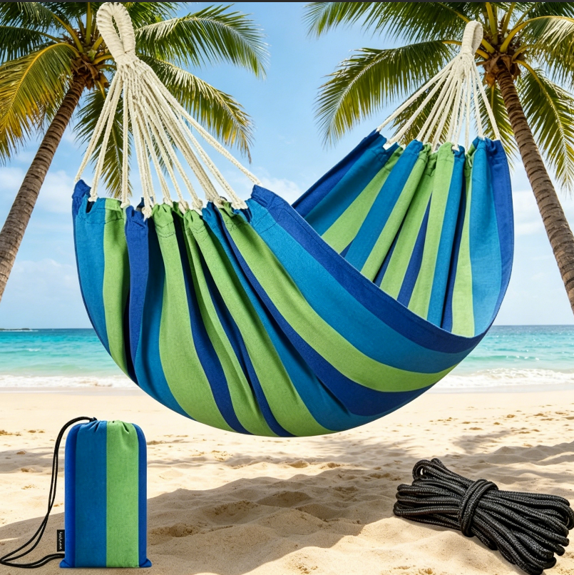DEA Brazilian Hammock for Single Person, Large 78.8x39.4” for Patio ...