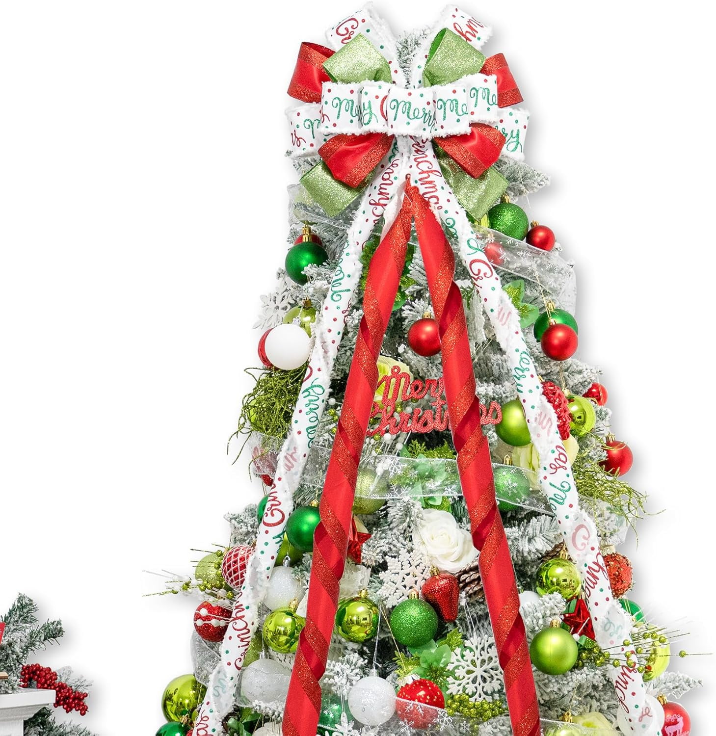 DEA Christmas Tree Topper Bow53x13 in Large Christmas Bow with Printed ...