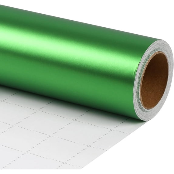 DEA Green Christmas Wrapping Paper, Solid Color Matte Metal Gift Paper ...