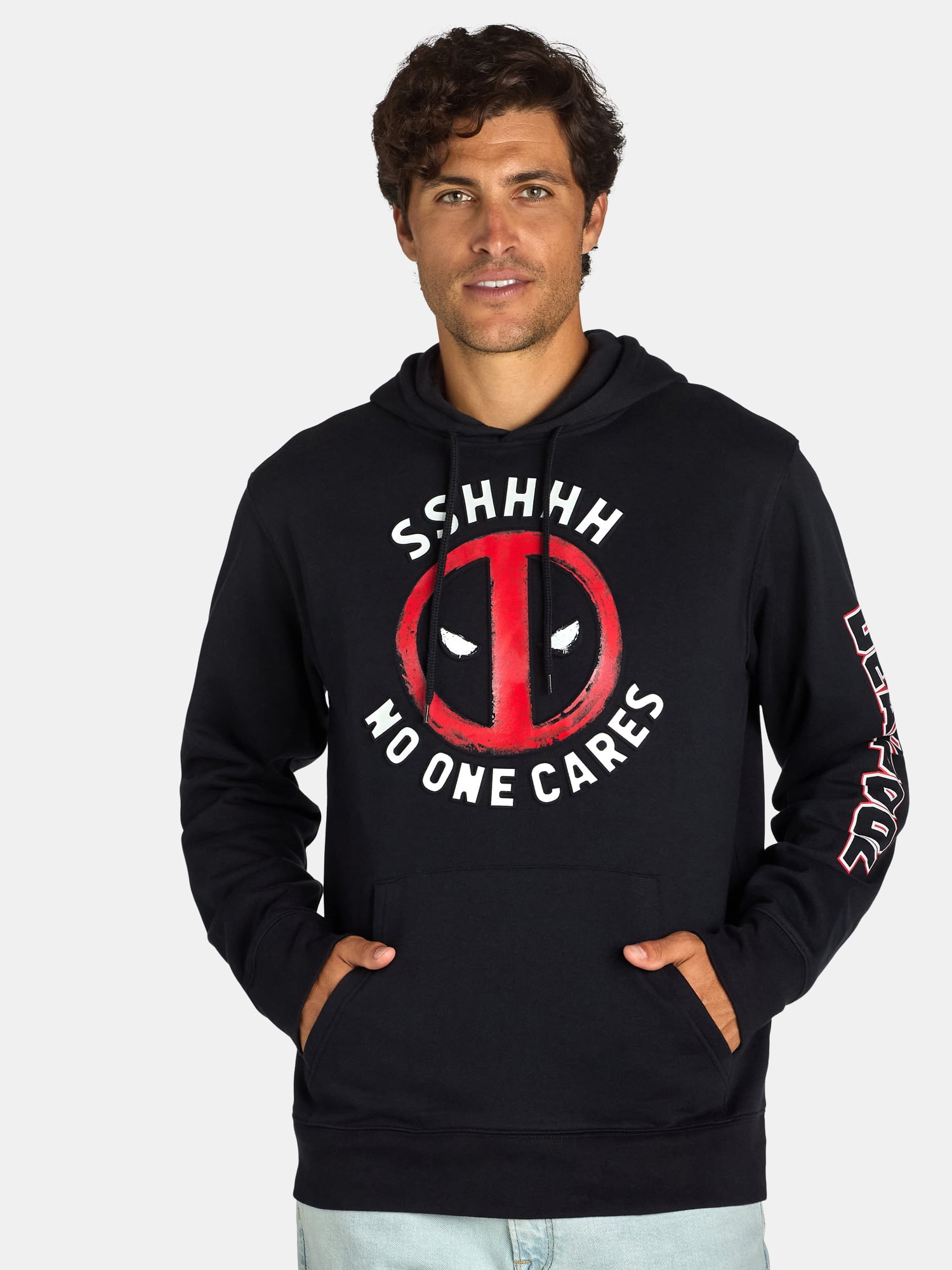 Deadpool Men's & Big Men's No One Cares Graphic Hoodie, Sizes XS-3XL ...