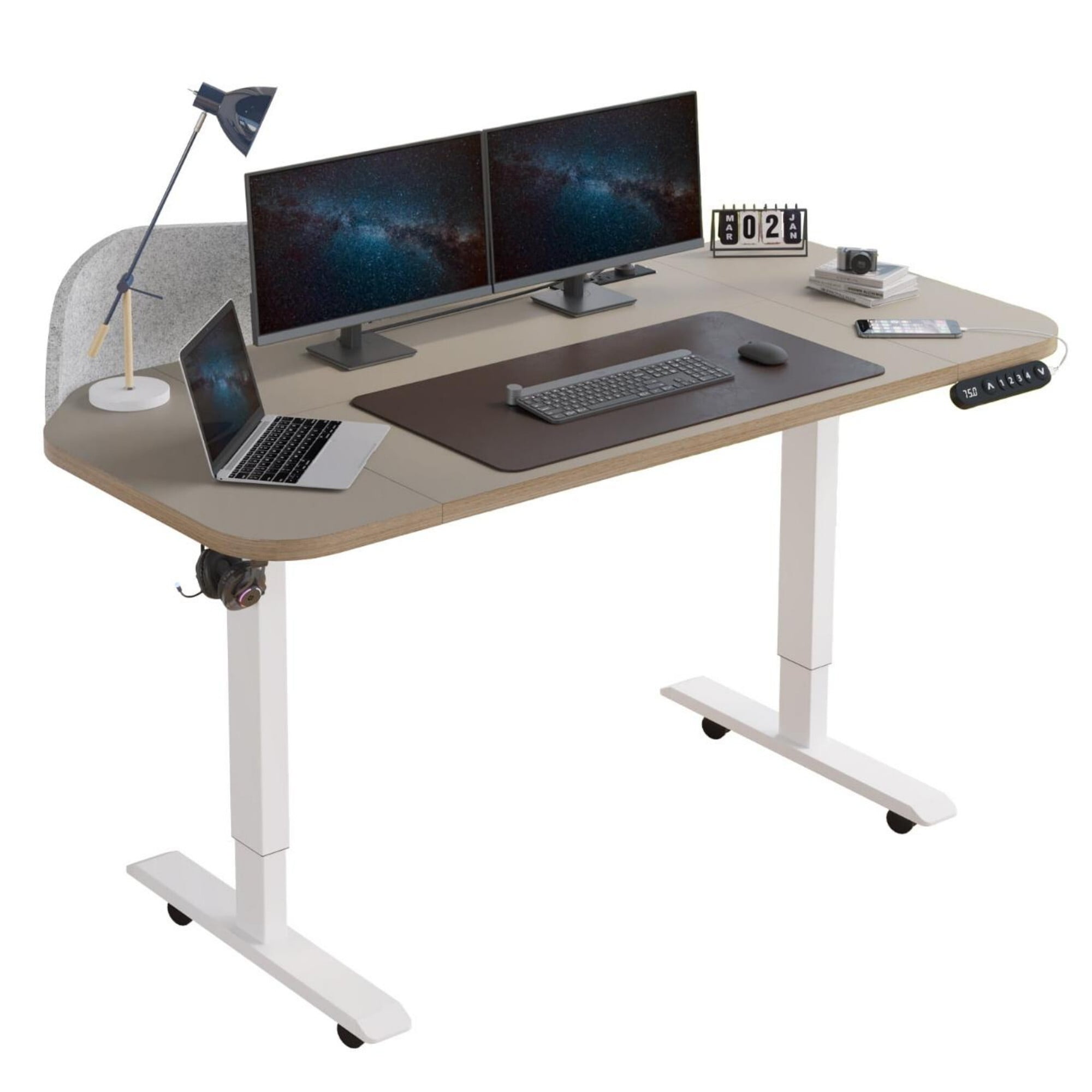 DEALTOPS 63 x 30in Electric Standing Desk with Power Outlets, Height ...