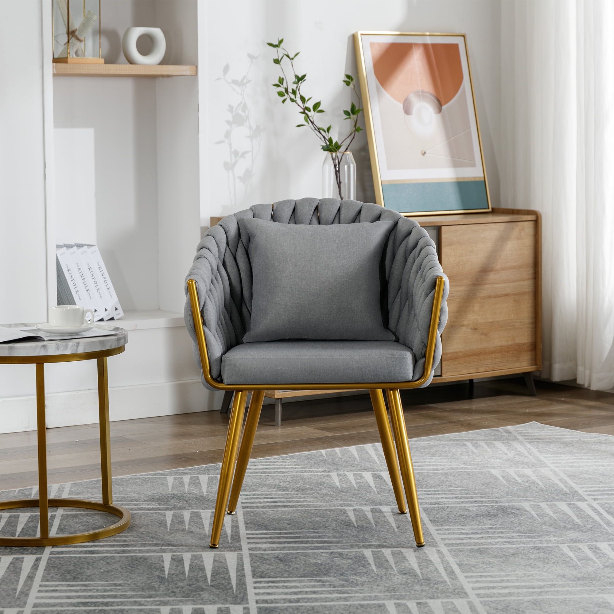 DEALTOPS Handwoven Modern Accent Chairs, Casual Chairs, Universal Foot ...