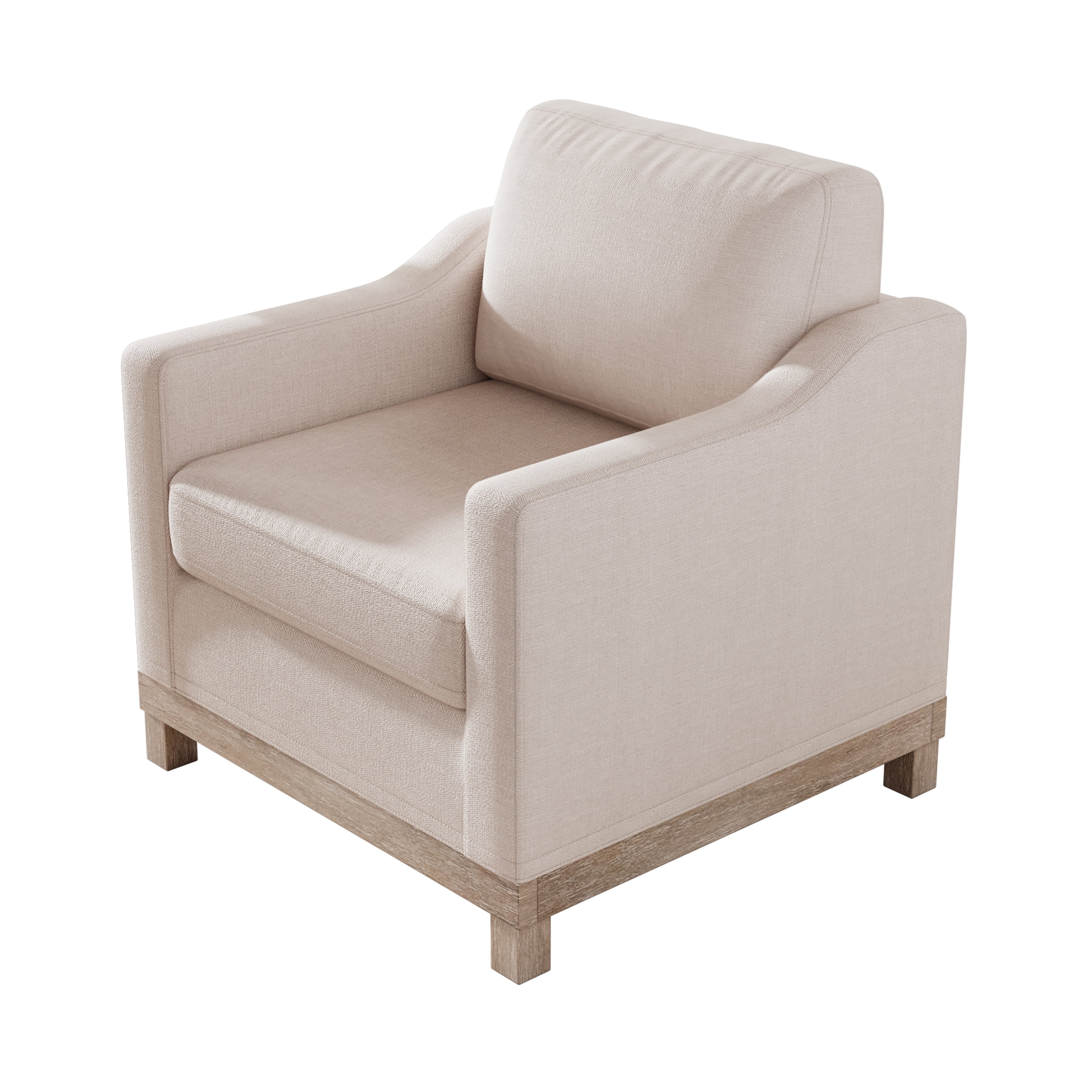 DEALTOPS Mid-Century Modern Accent Chair with Rubber Wood Base for ...
