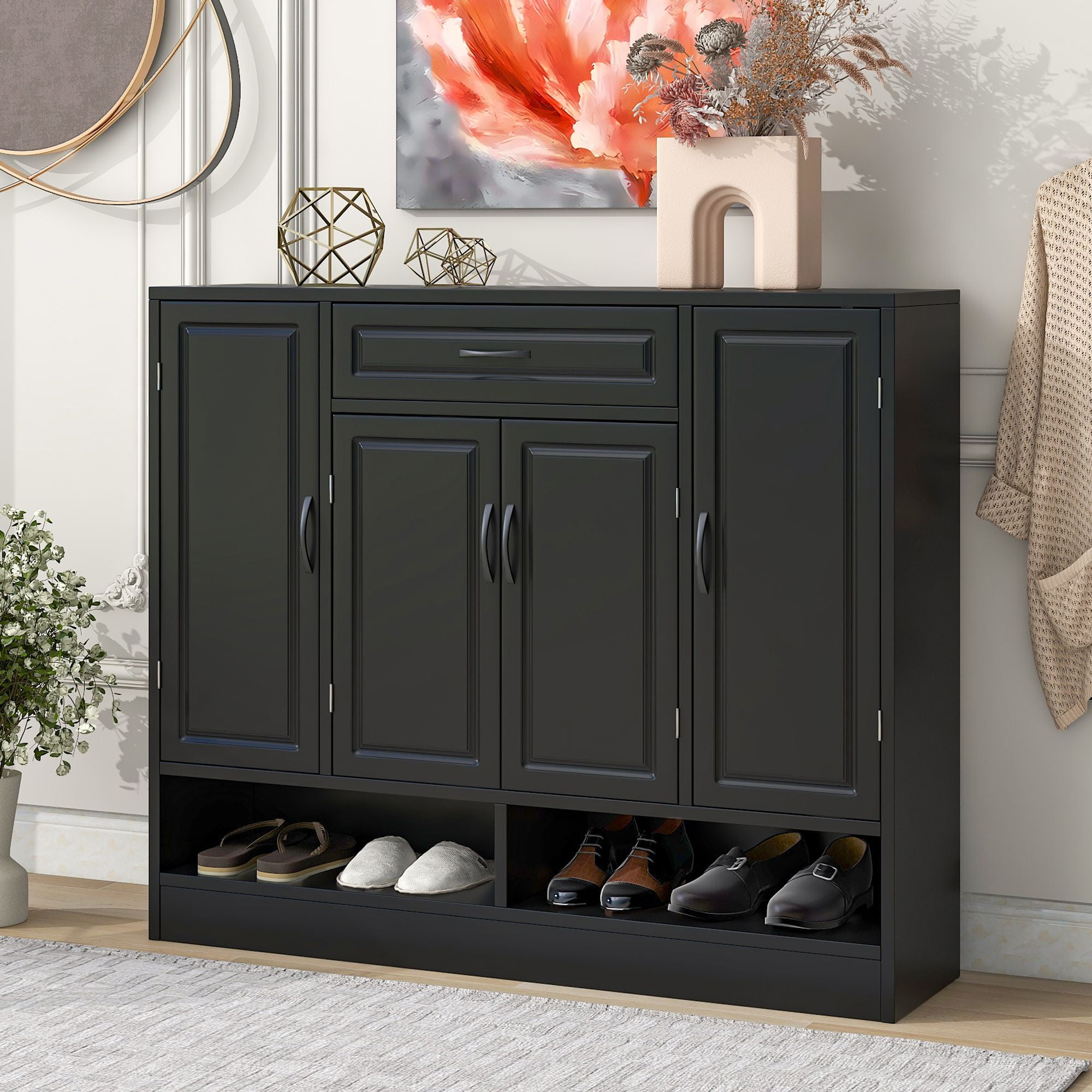 DEALTOPS Modern Minimalist Shoe Cabinet - Ample Storage - Walmart.com