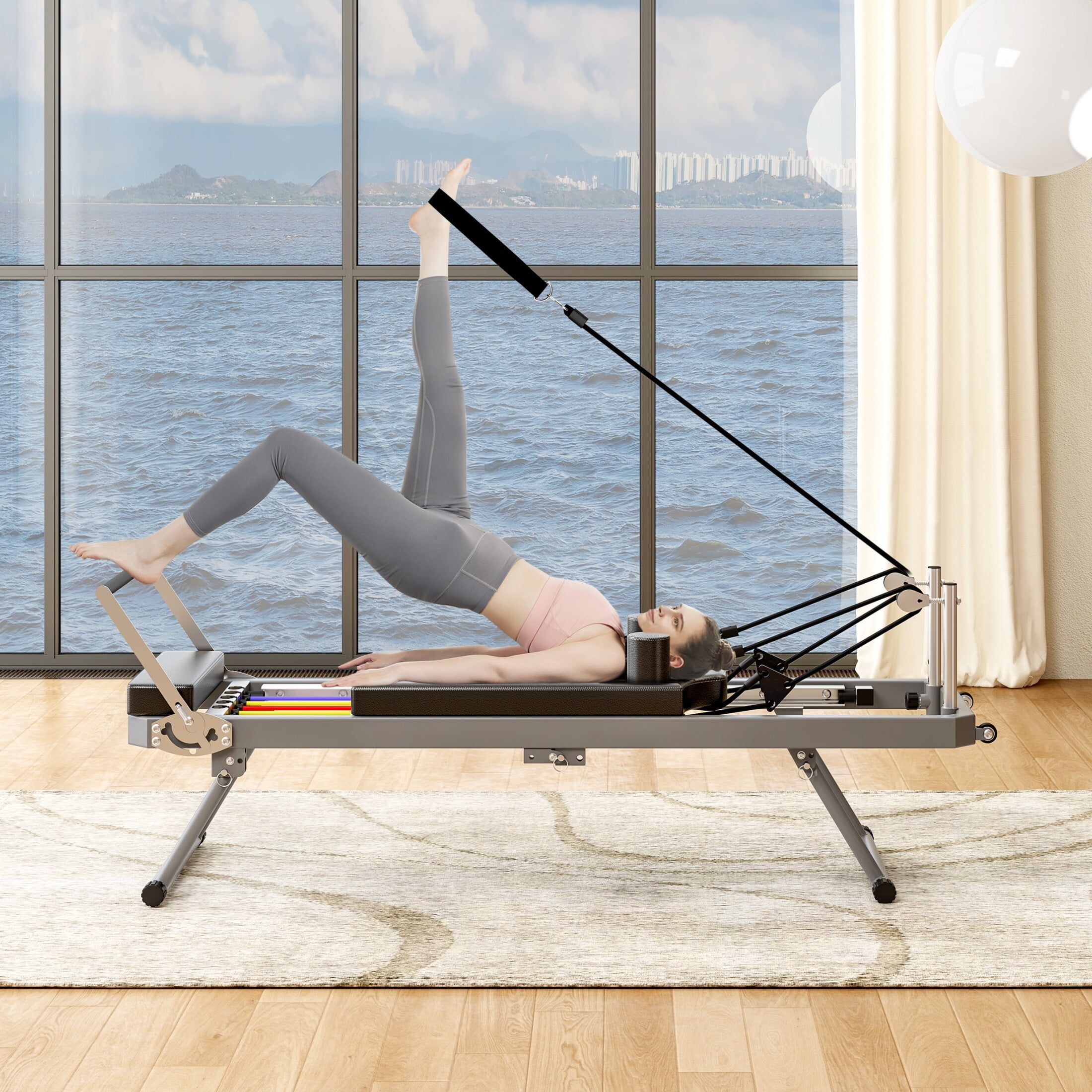 DEALTOPS Pilates Core Bed, Modern Foldable Pilates Reformer for Home ...