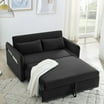DEALTOPS Loveseat Sleeper Sofa Bed, Pull-Out Couch - Full Size Black ...
