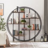 DEALTOPS Round 5-Tier Metal Storage Rack, Wide Industrial Style Display ...