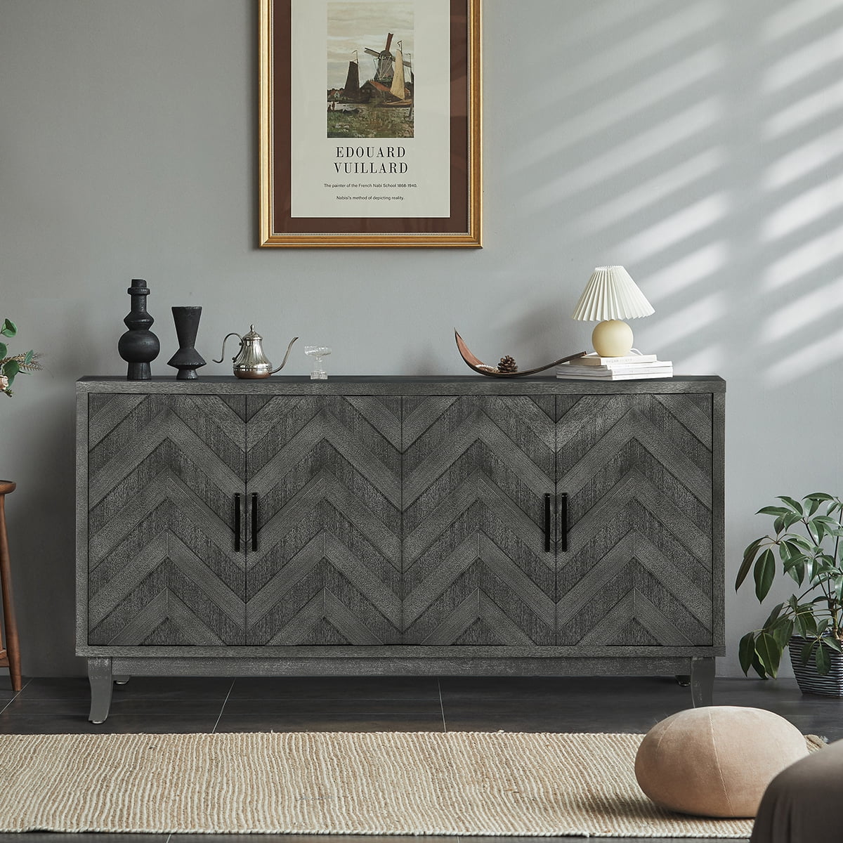 DEALTOPS Vintage Sideboard Storage Cabinet with Doors and Compartments ...