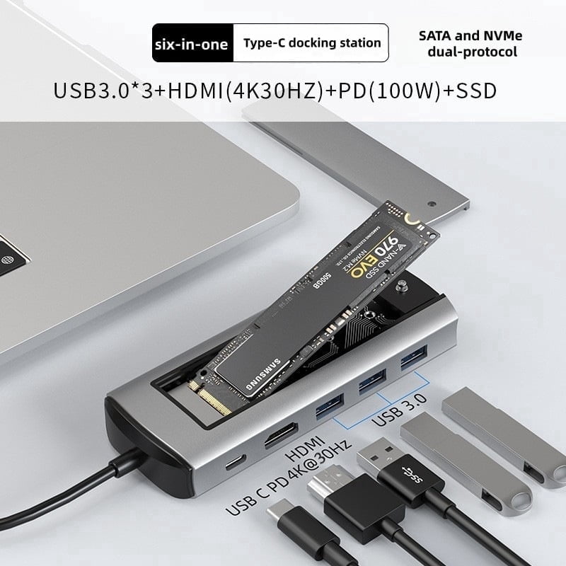 DEAMIJIE Type-C expansion dock USB hub multi-functional hub SSD M.2 ...