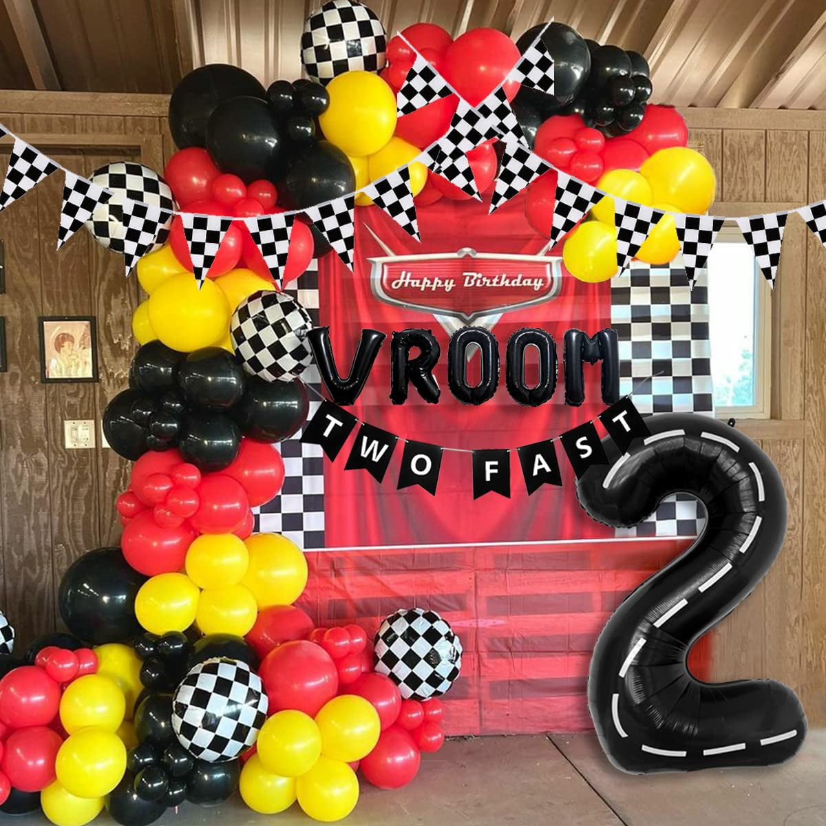 DEAPEICK 134pcs Race Car IFF17 Balloon Birthday Party Decorations for ...
