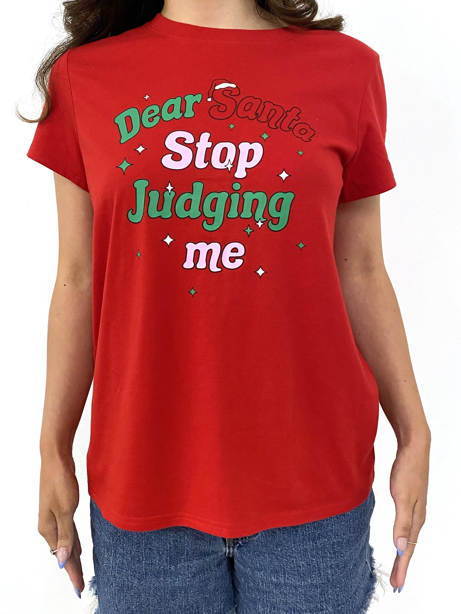 Cactus and Pearl Women’s Christmas Graphic Tee with Short Sleeves ...