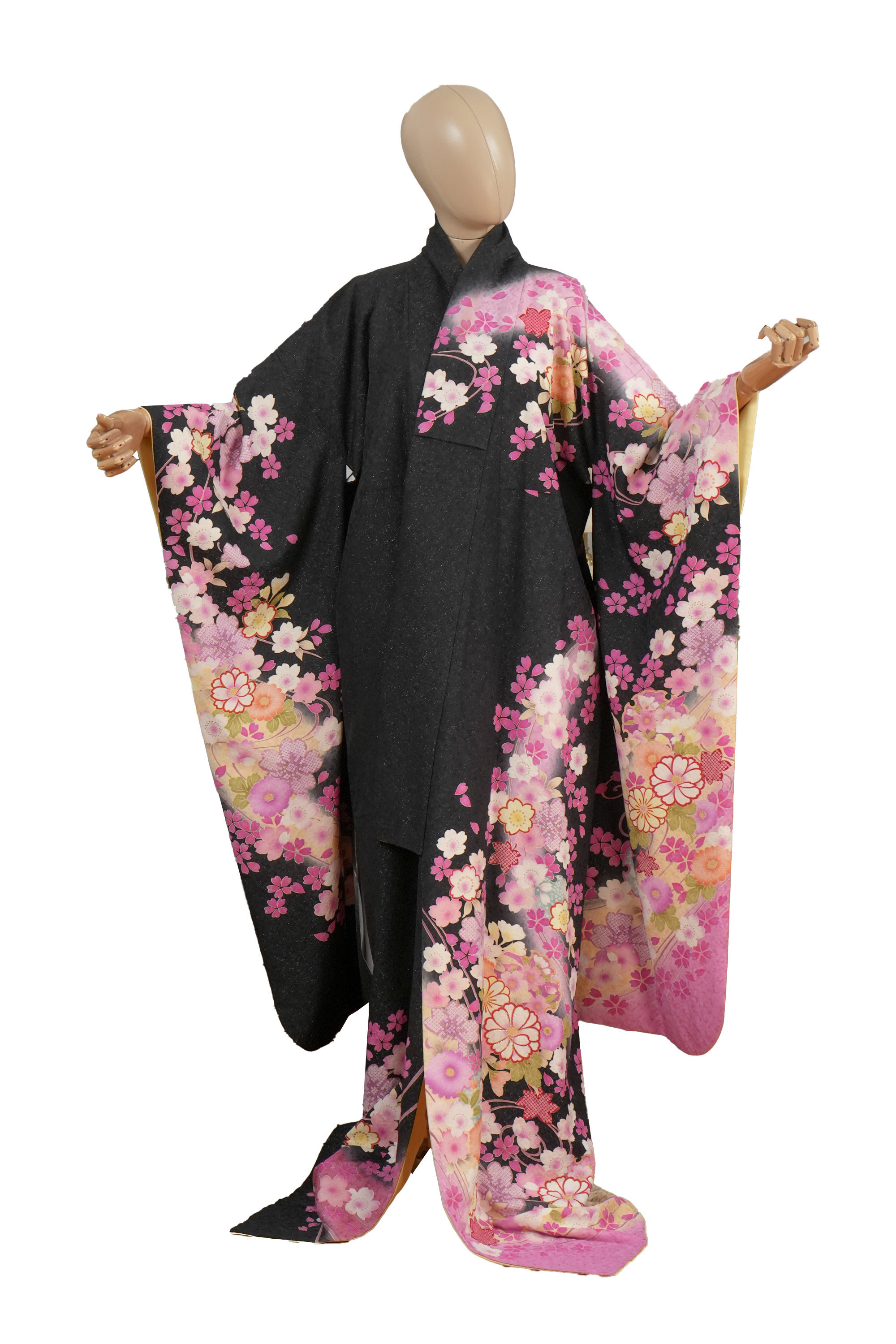 DEAR VANILLA Authentic Traditional Japanese Furisode Kimono for Women ...