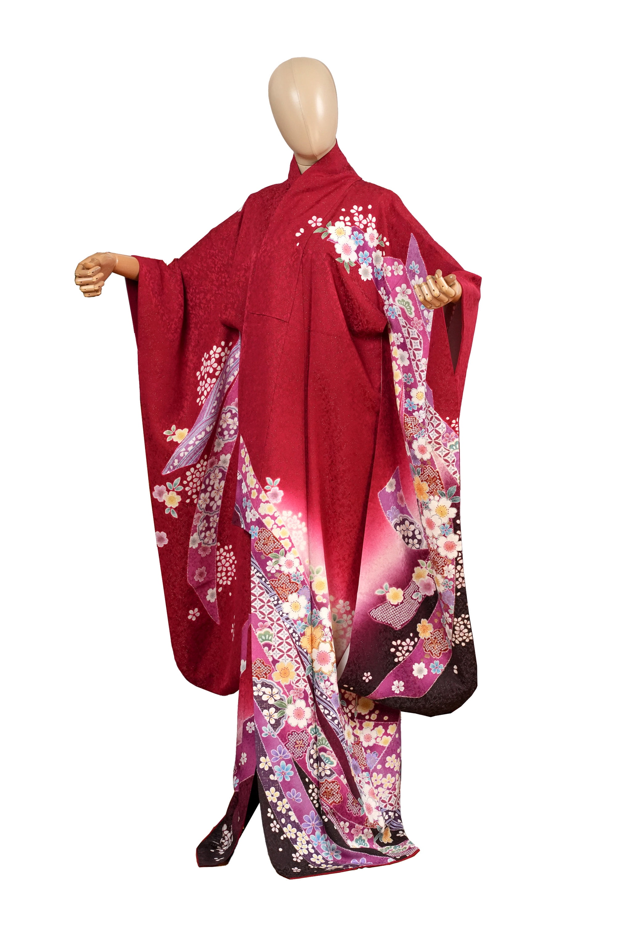 DEAR VANILLA Authentic Traditional Japanese Furisode Kimono for Women ...