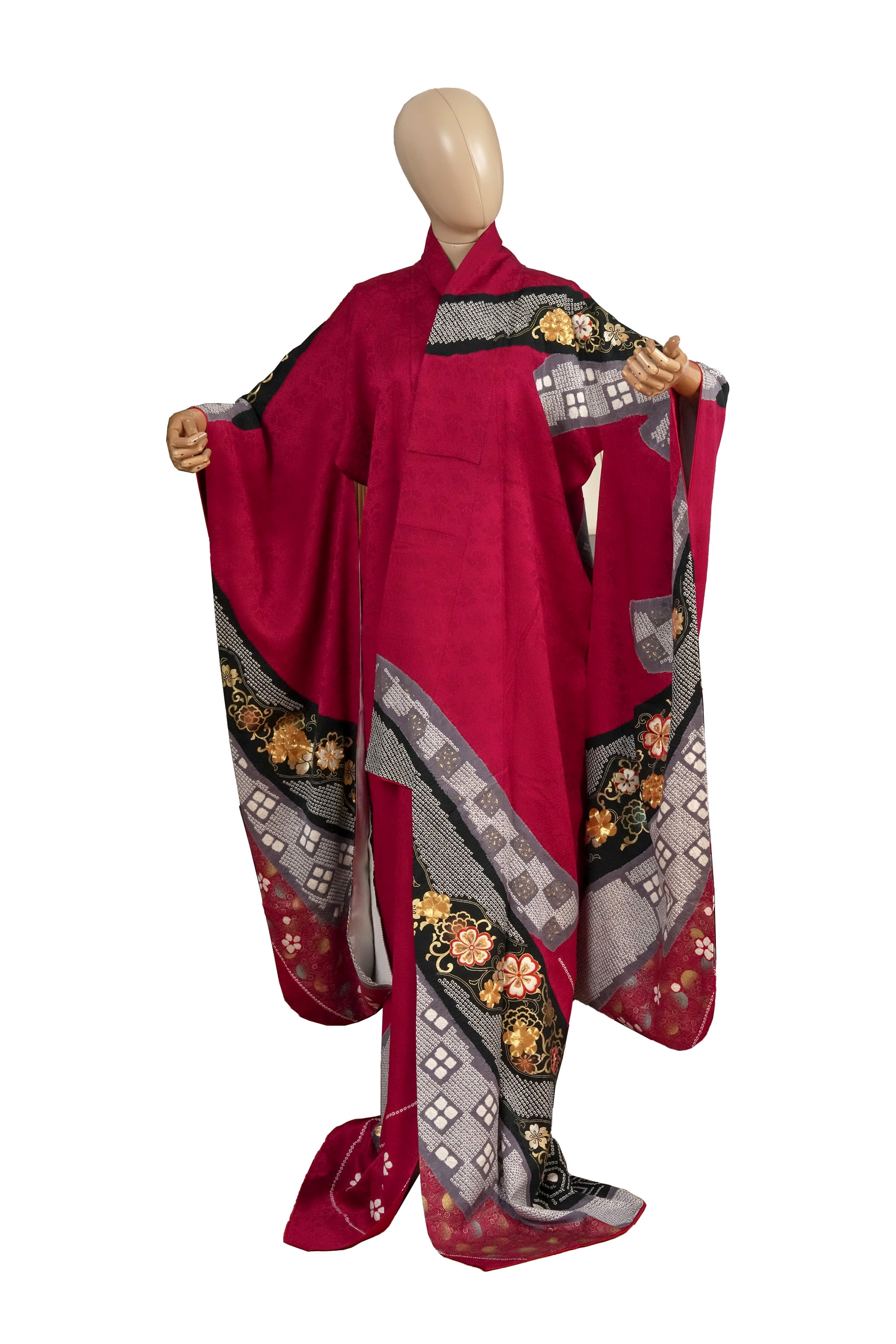 DEAR VANILLA Authentic Traditional Japanese Furisode Kimono for Women ...