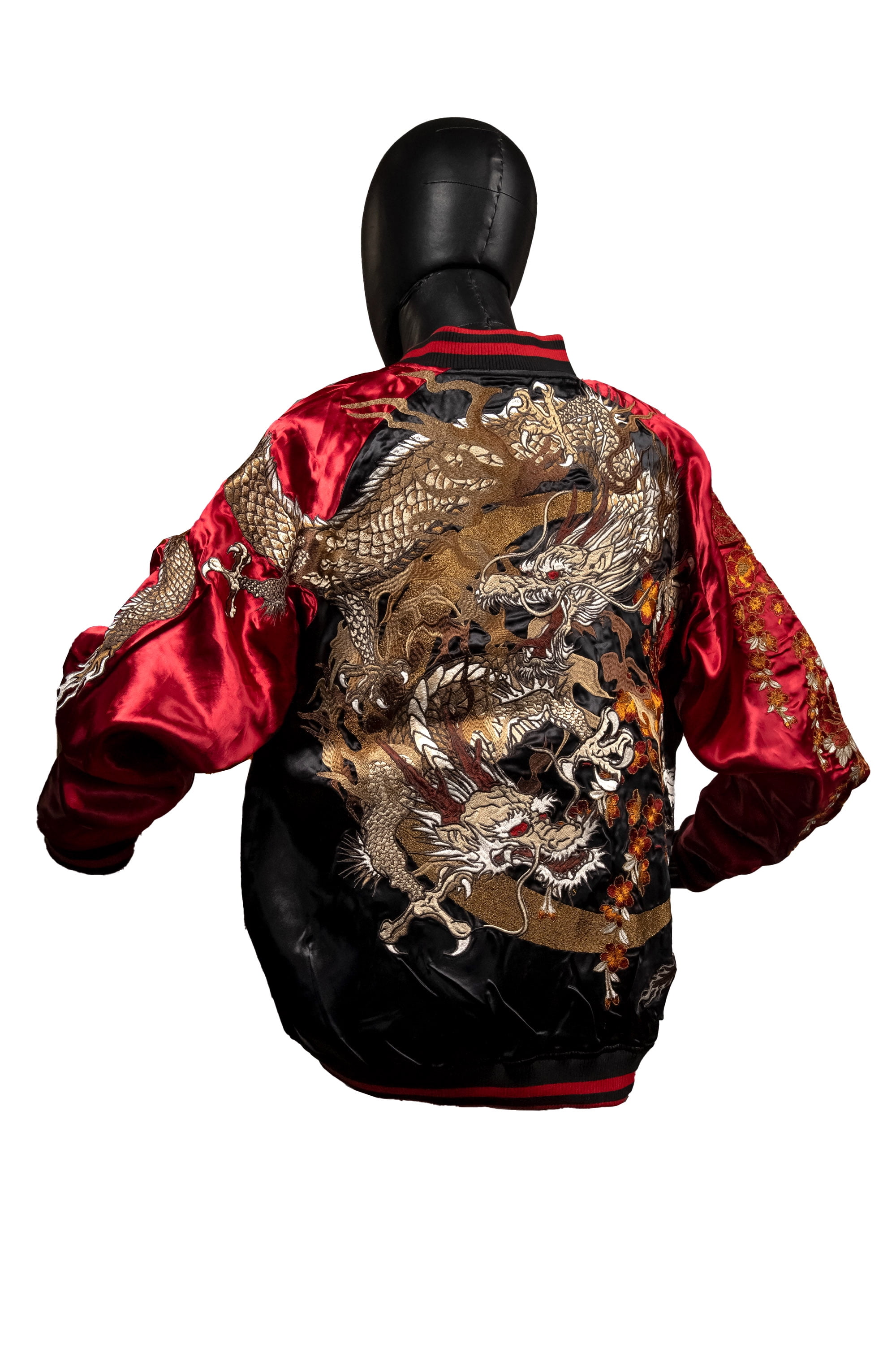 DEAR VANILLA Sukajan Yokosuka Bomber Embroidery Souvenir Jacket L Japanese Style Dragon Tiger ...