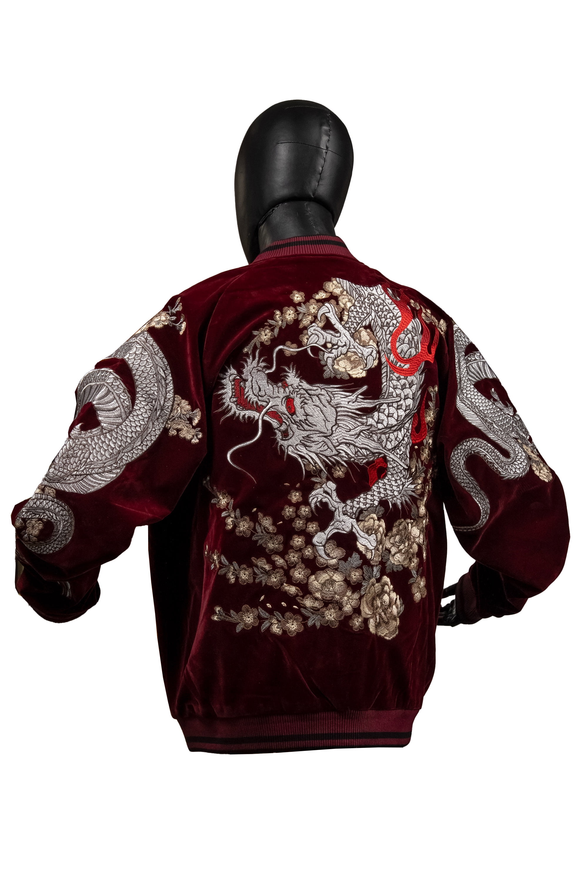 DEAR VANILLA Sukajan Yokosuka Bomber Embroidery Souvenir Jacket L Japanese Style Dragon Tiger ...