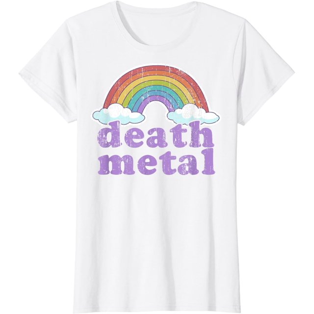 DEATH METAL Rainbow Funny Retro Vintage Love Music Metalhead T-Shirt ...