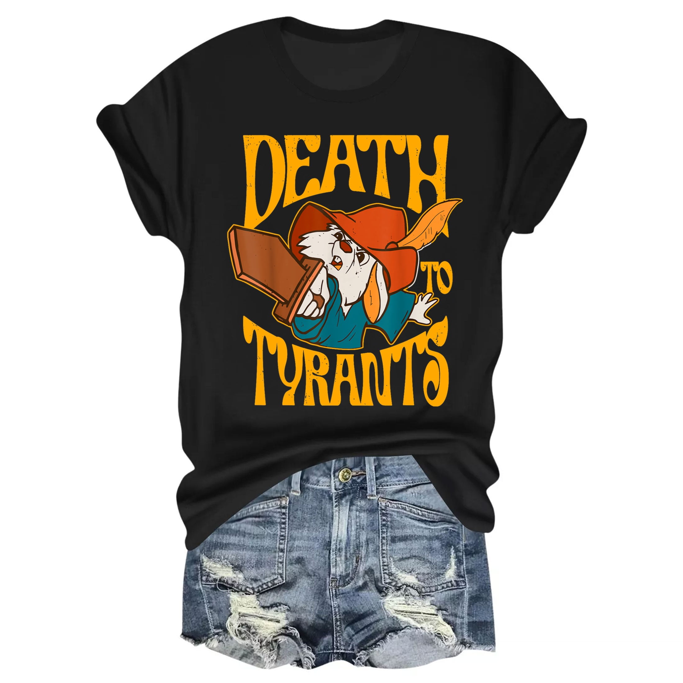DEATH TO TYRANTS T-Shirt – Bold Cartoon Rebel Design – Vintage Style ...