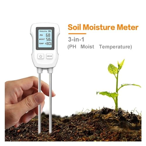 DEBLAN 3-in-1 Soil Meter Digital Plant Temperature/Soil/PH Meter LCD ...