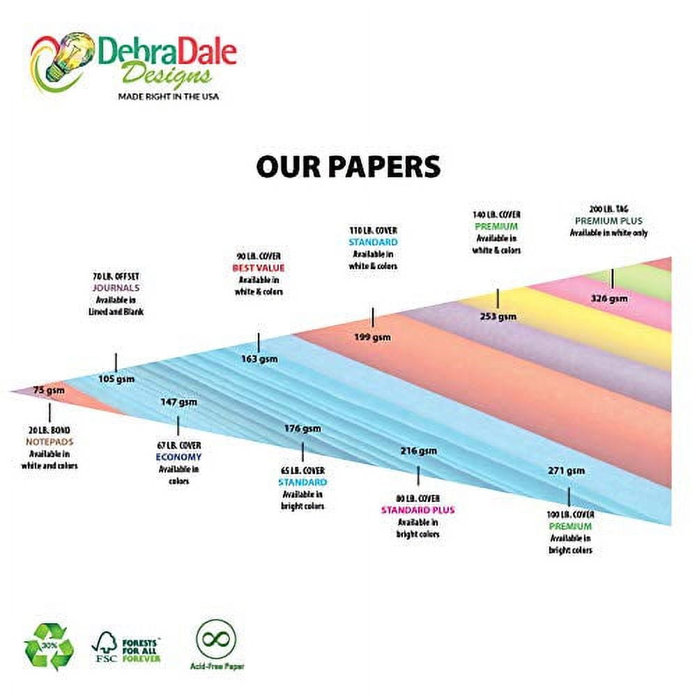 DEBRA DALE DESIGNS - 5" x 8" Blank Unruled Standard White 110# Index ...