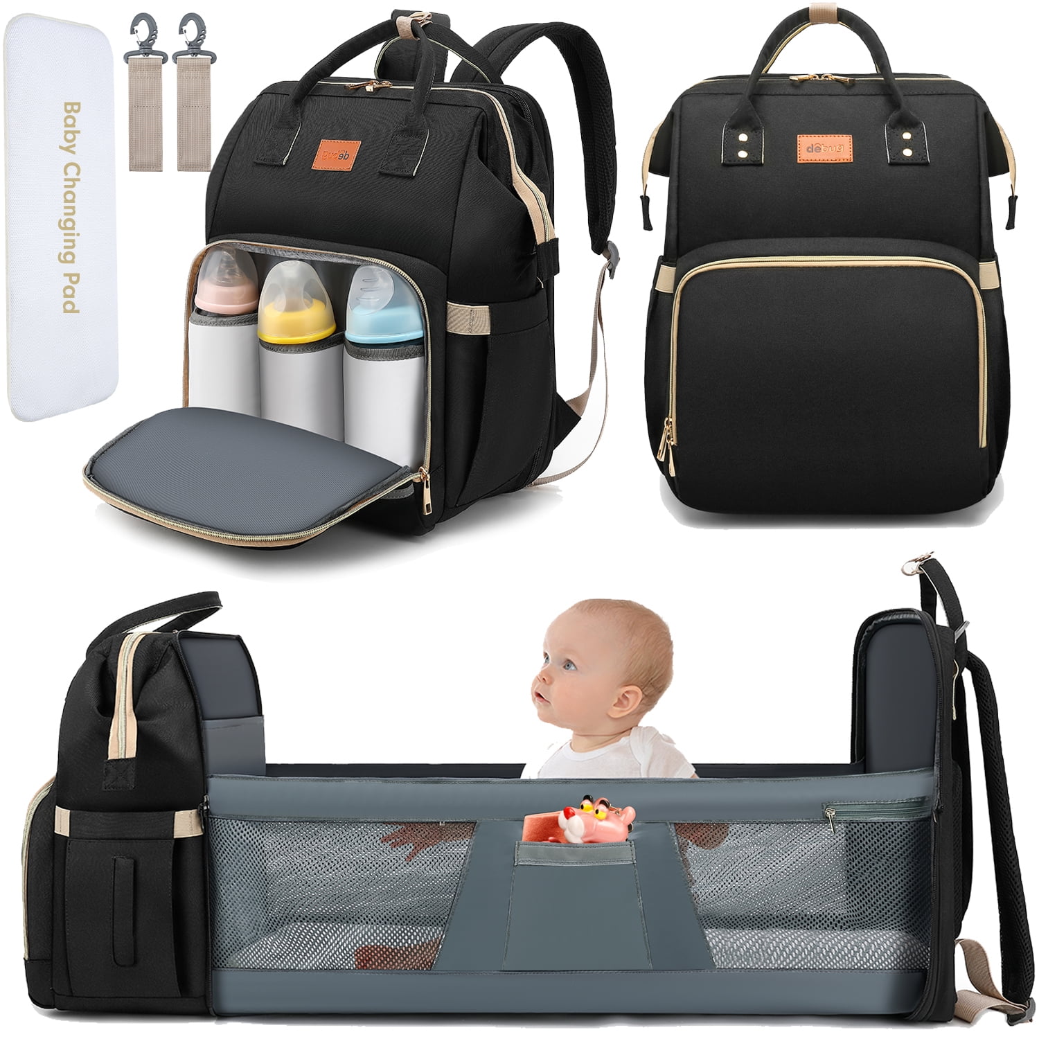 DEBUG Baby Diaper Bag with Changing Station, Baby Shower Gifts - 30L ...