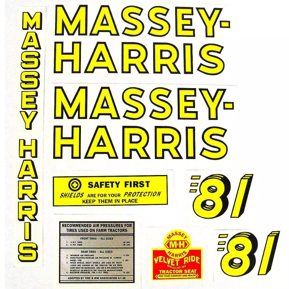 DEC125 MH 81: Mylar Decal Set - Fits Massey Harris - Walmart.com