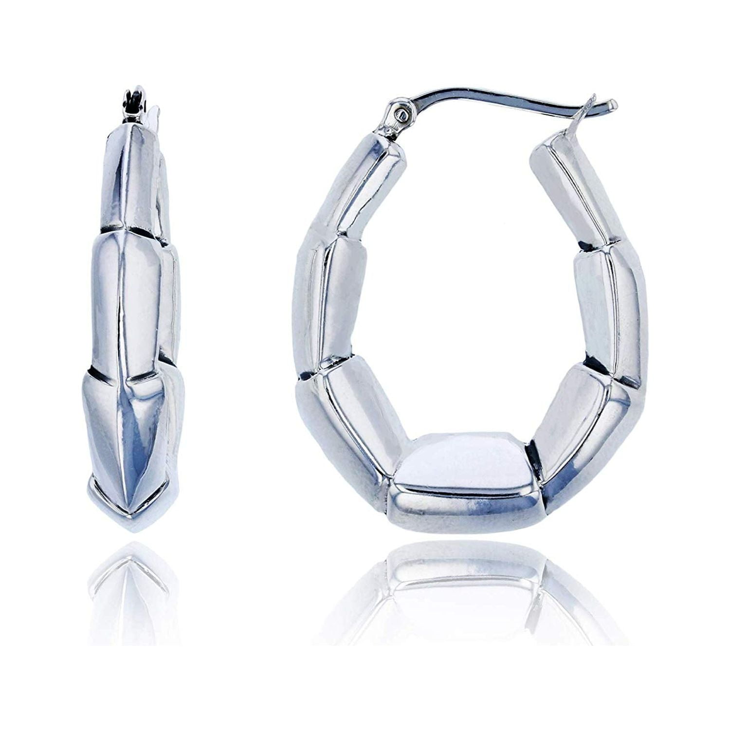 DECADENCE Sterling Silver Oxidized Antique Segmented Hoop Earrings for ...