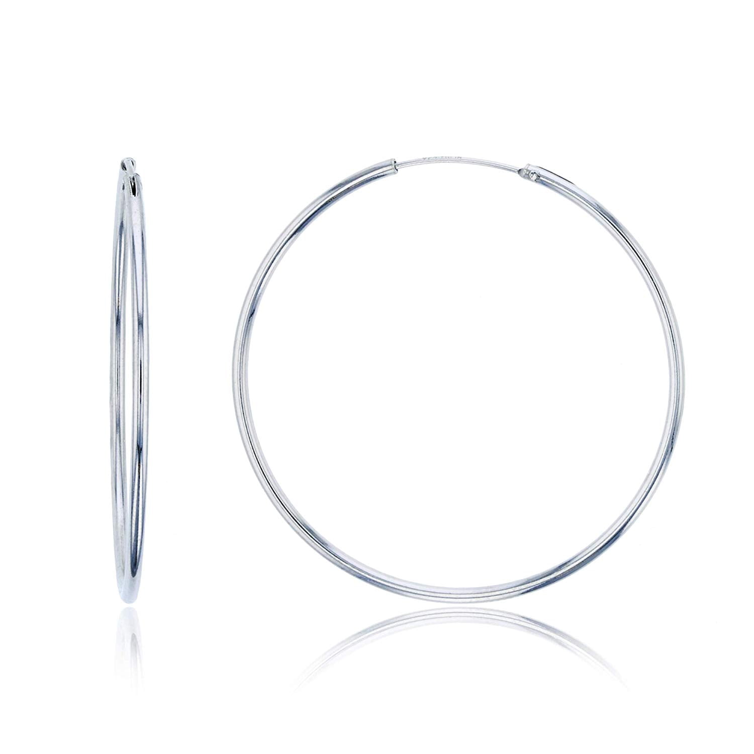 DECADENCE Sterling Silver Polished Endless Hoop Earrings for Women ...