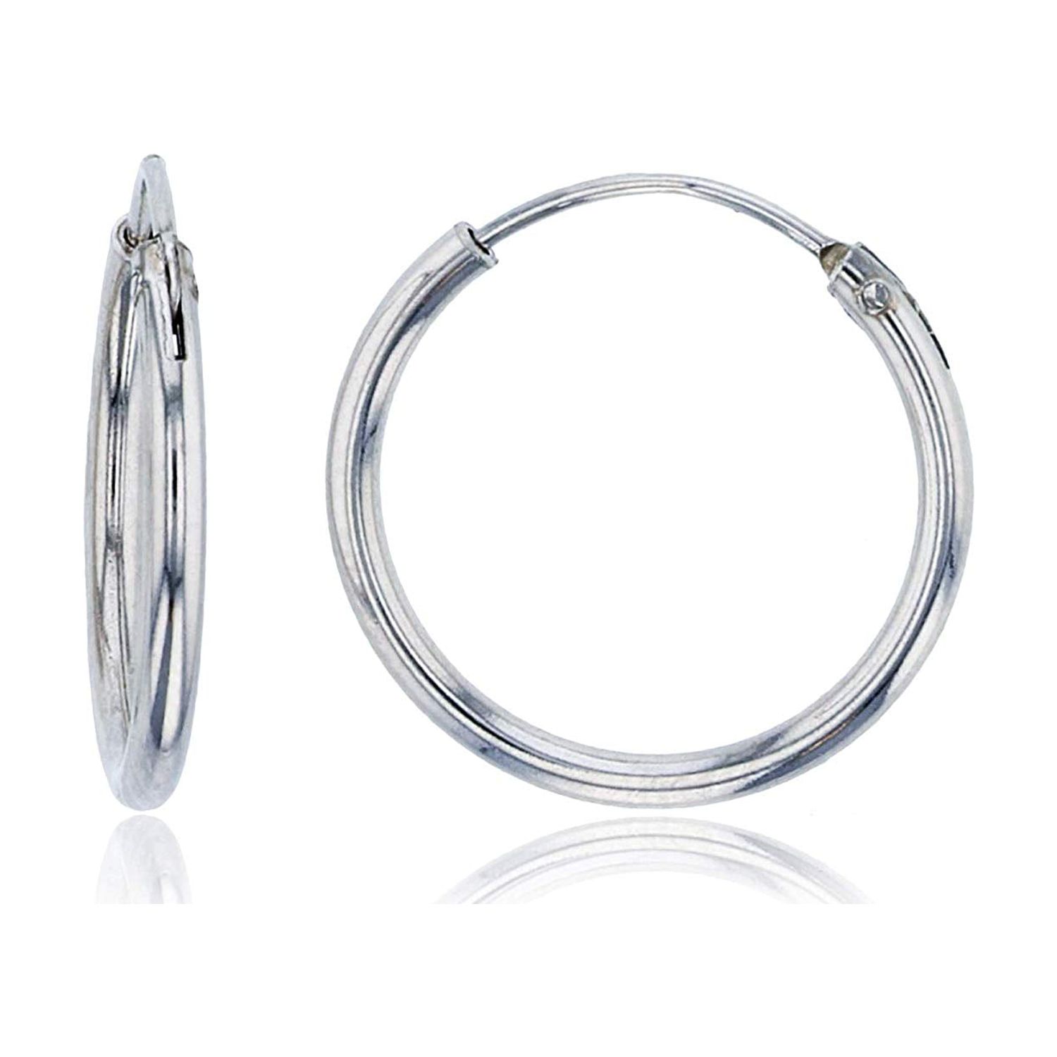 DECADENCE Sterling Silver Polished Endless Hoop Earrings for Women ...