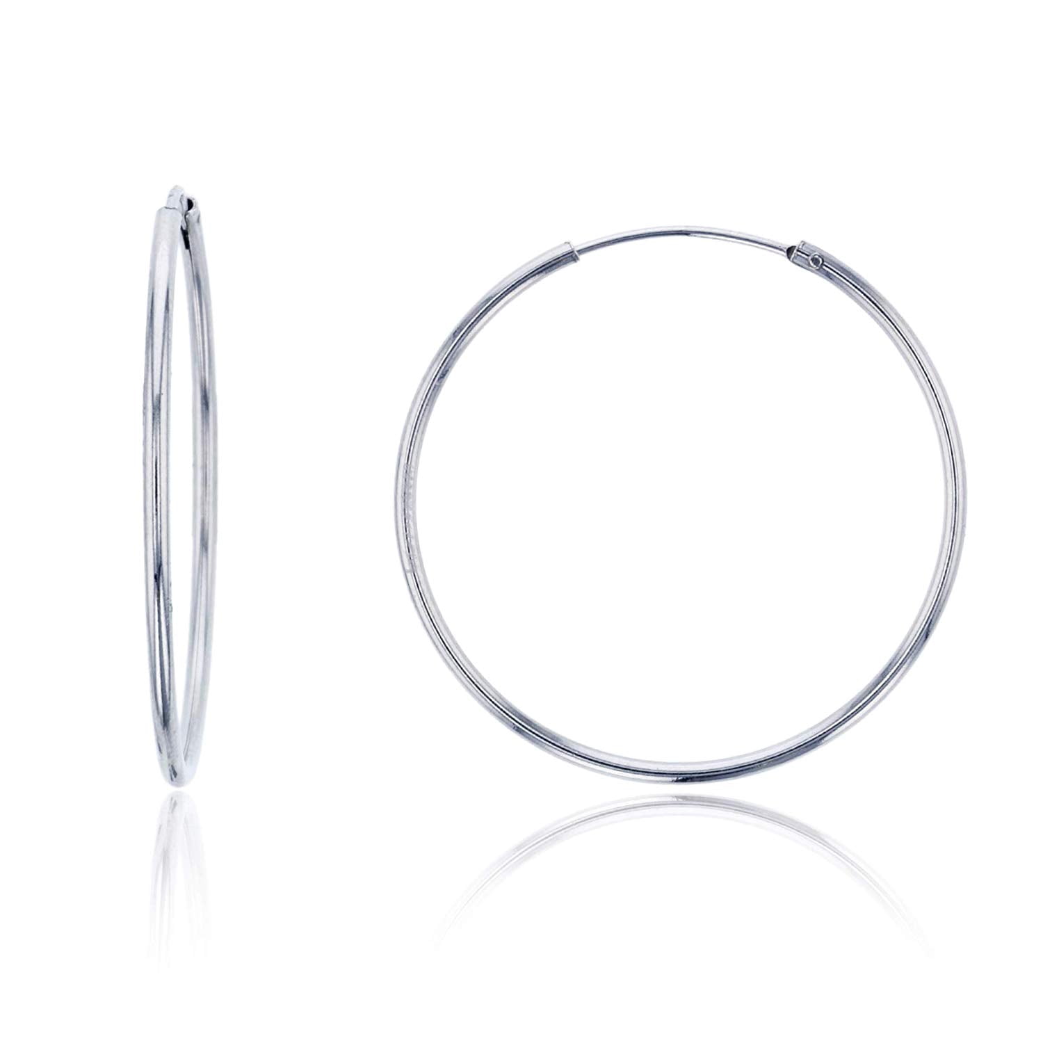 DECADENCE Sterling Silver Polished Endless Hoop Earrings for Women ...