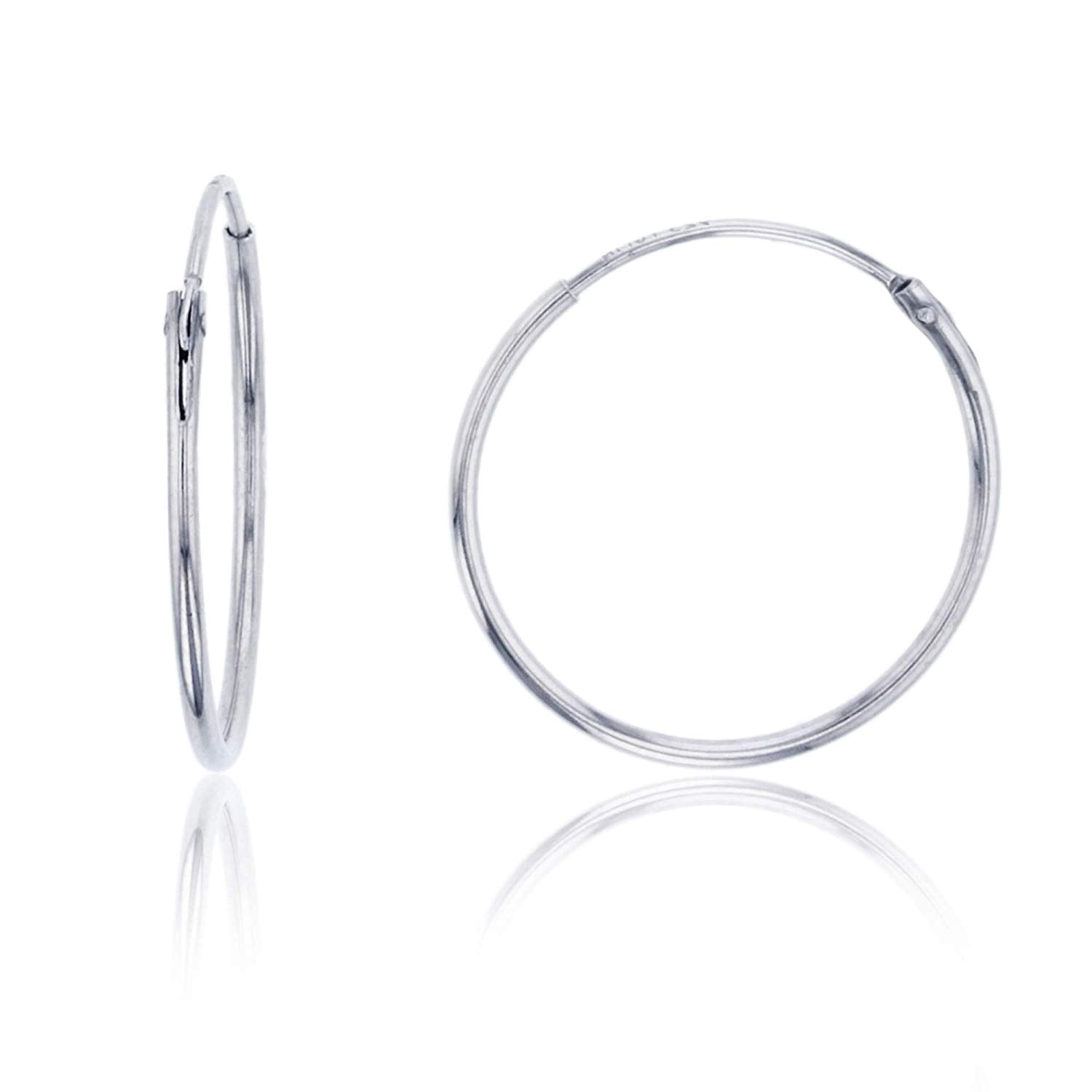 DECADENCE Sterling Silver Polished Endless Hoop Earrings for Women ...