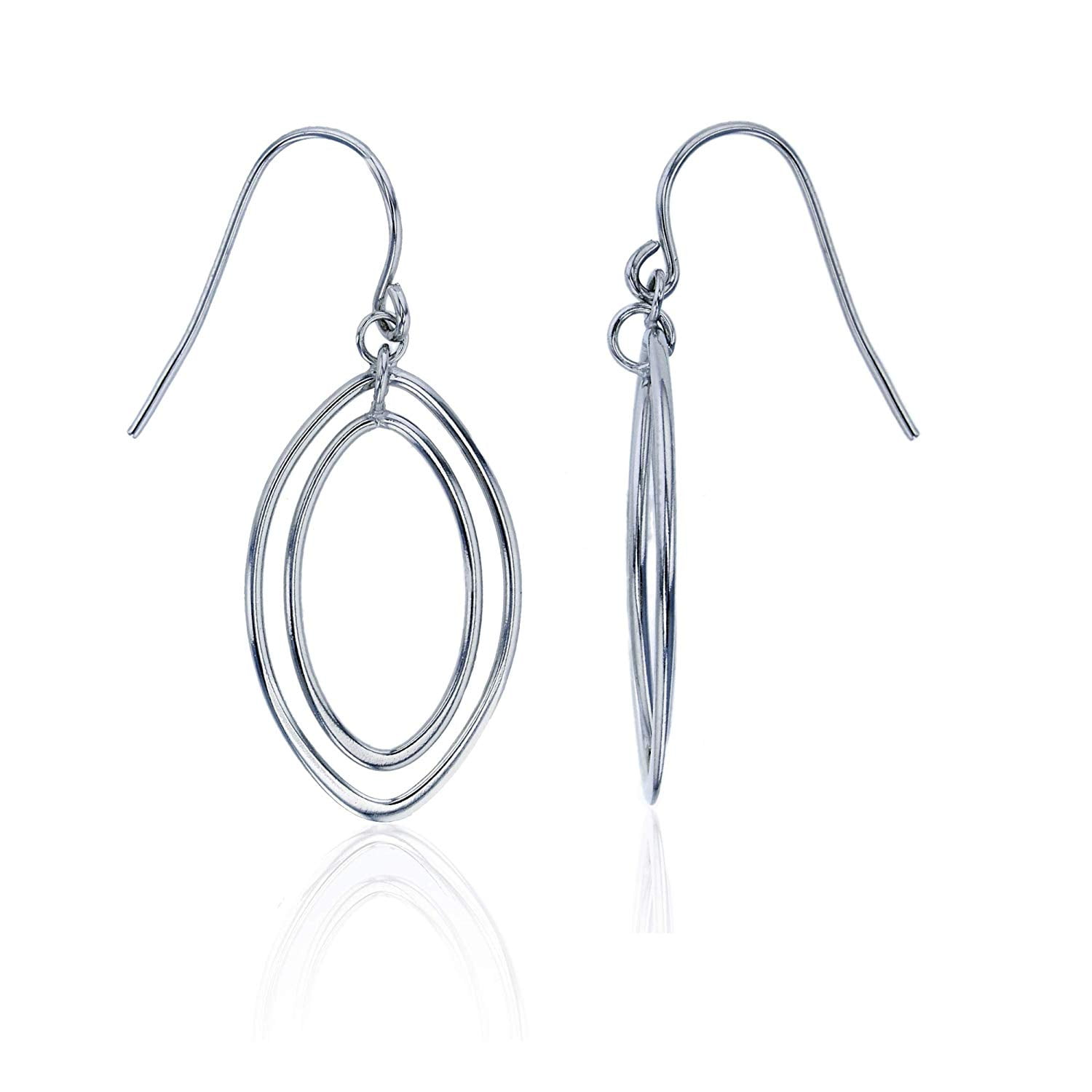 DECADENCE Sterling Silver Polished Rhodium Twisted and Double Open ... DECADENCE Sterling Silver Polished Rhodium Twisted and Double Open ...