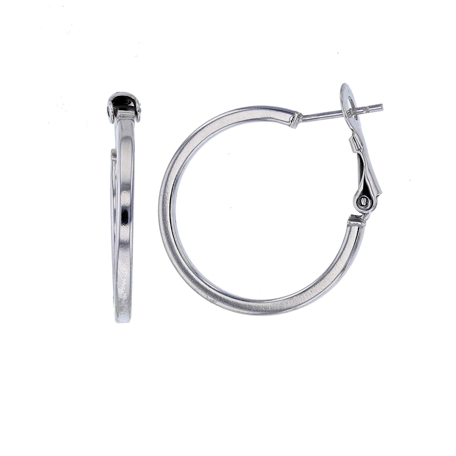 DECADENCE Sterling Silver Polished Wedding Band Hoop Earrings for Women ...