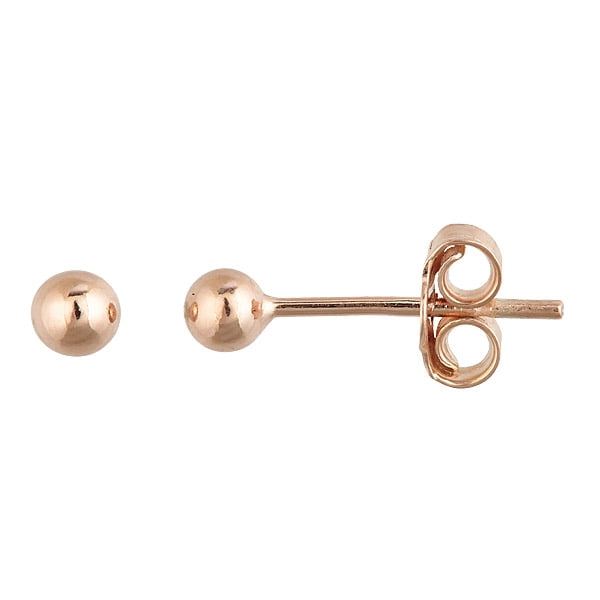 DECADENCE Sterling Silver Rose Gold Polished Ball Stud Earrings for ...