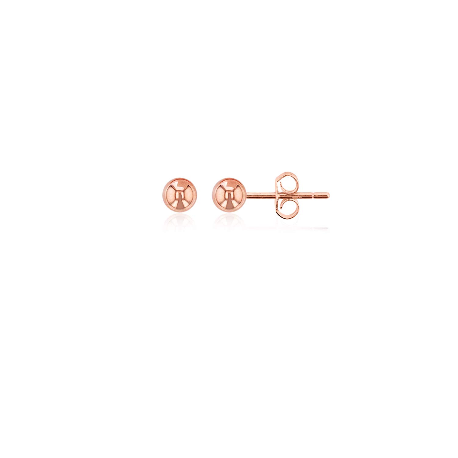 DECADENCE Sterling Silver Rose Gold Polished Ball Stud Earrings for ...