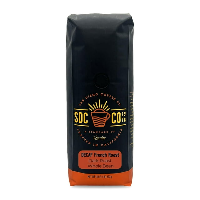 DECAF French Roast, Dark Roast, Whole Bean Coffee, 16-Ounce Bag Café en ...