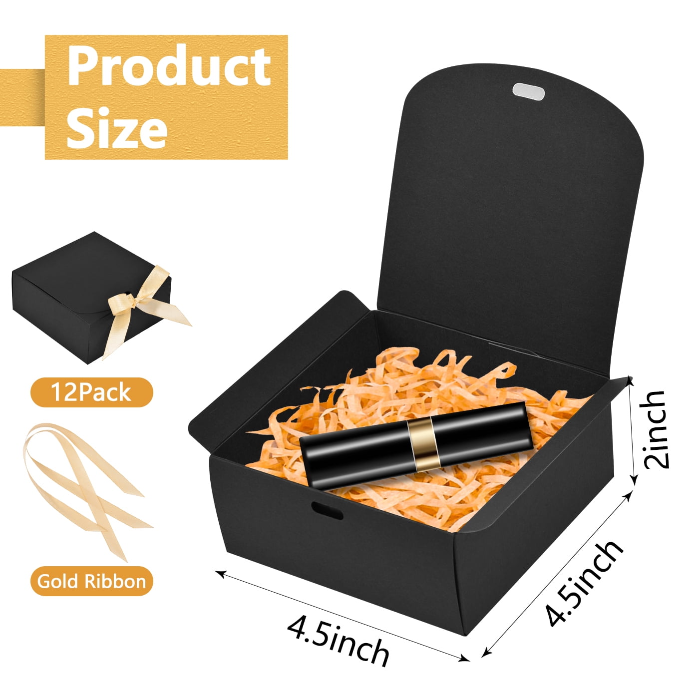 DECHISY 12pack Small Gift Boxes with Lids for Presents, 4.5''x4.5''x2 ...