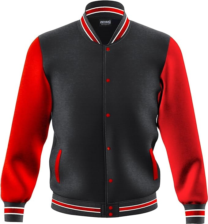 DECKRA Men's Fashion Varsity Jacket Casual Regular Fit Letterman ...
