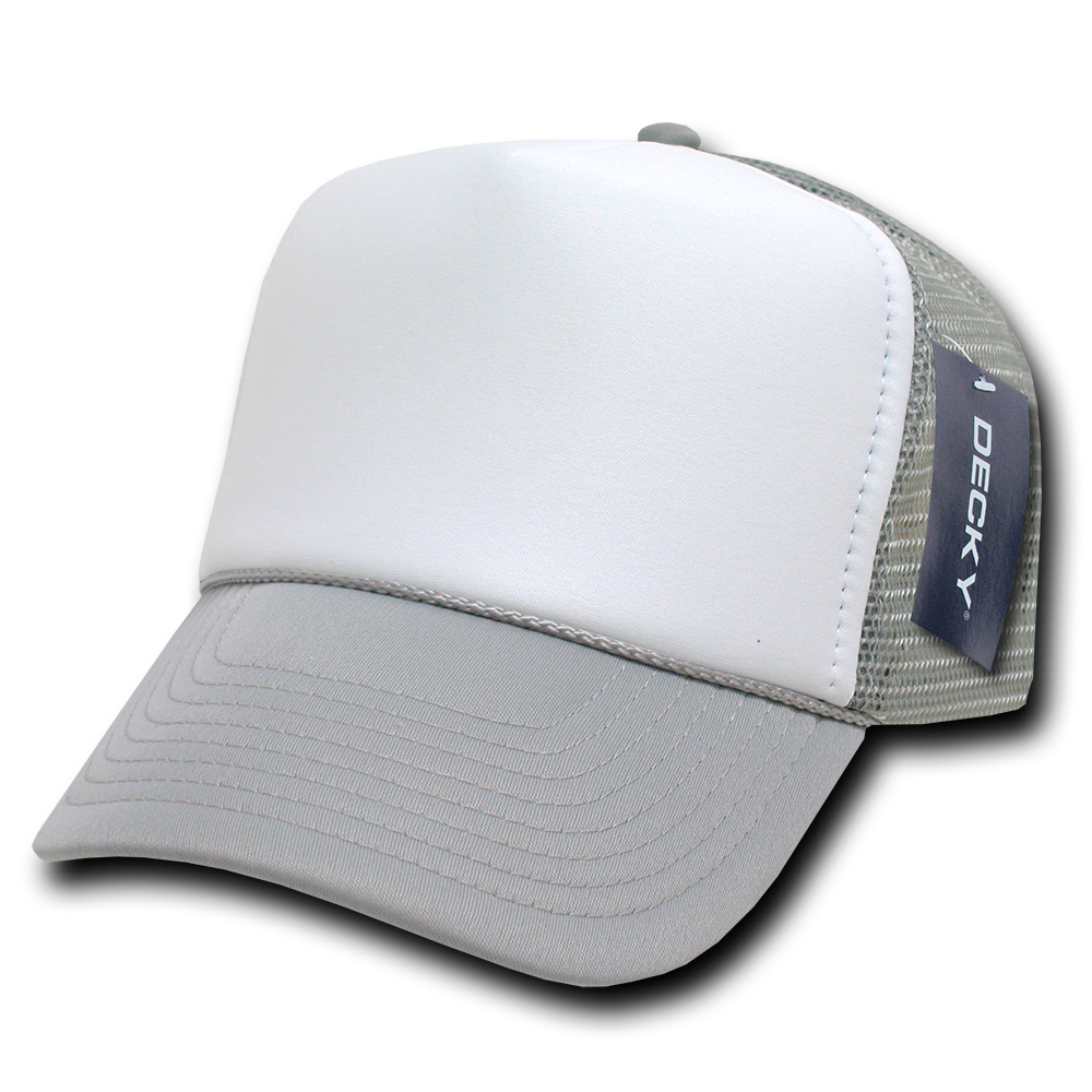 DECKY TRUCKER TWO TONE SNAPBACK HAT HATS CAP CAP For Men Women Grey ...