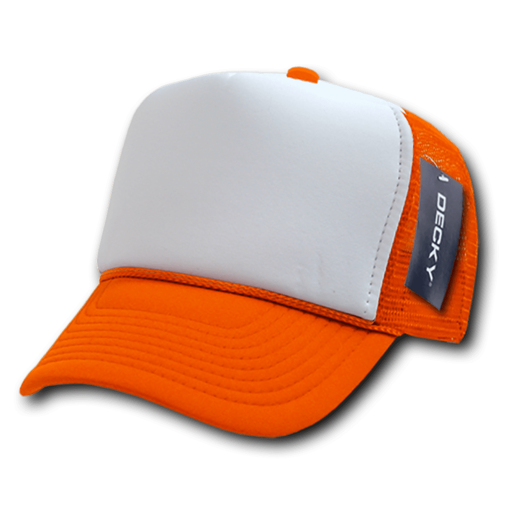 DECKY TRUCKER TWO TONE SNAPBACK HAT HATS CAP CAP For Men Women Orange ...