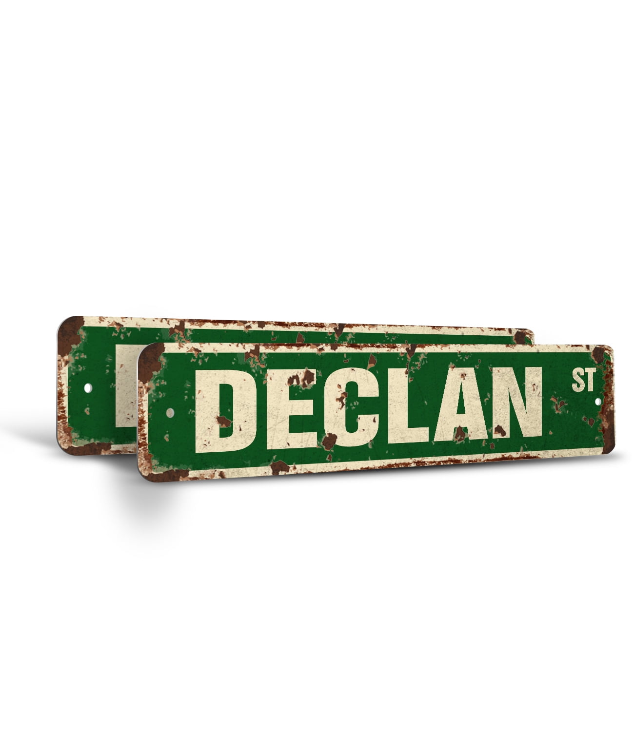 DECLAN Vintage Style Rustic Street Sign – (2 Pack) Childrens Name Room ...