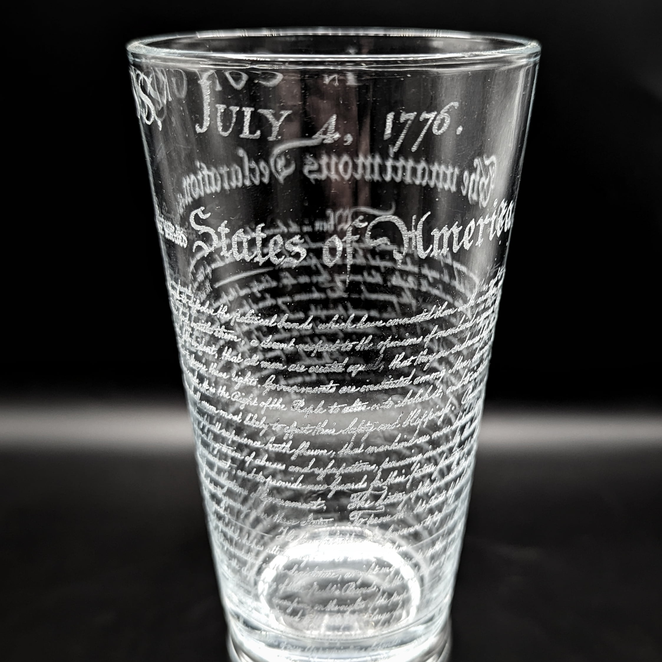 DECLARATION OF INDEPENDENCE Engraved 16oz Pint Glass | Great USA ...