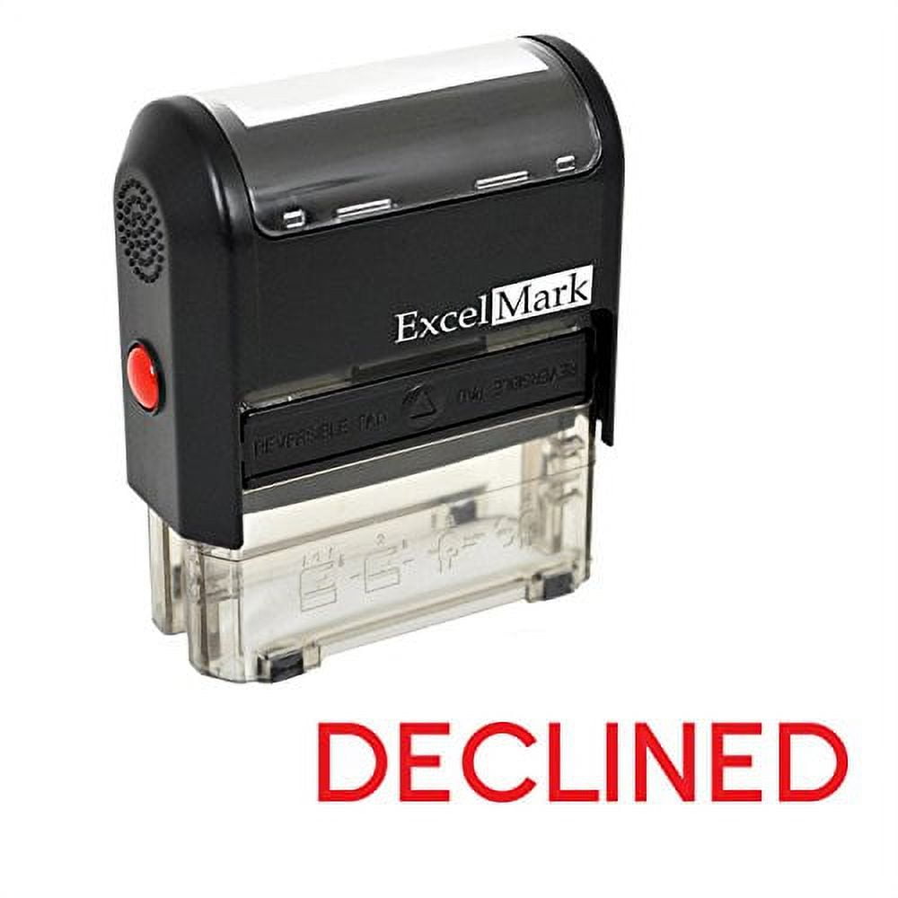DECLINED Self Inking Rubber Stamp - Red Ink (ExcelMark A1539) - Walmart.com