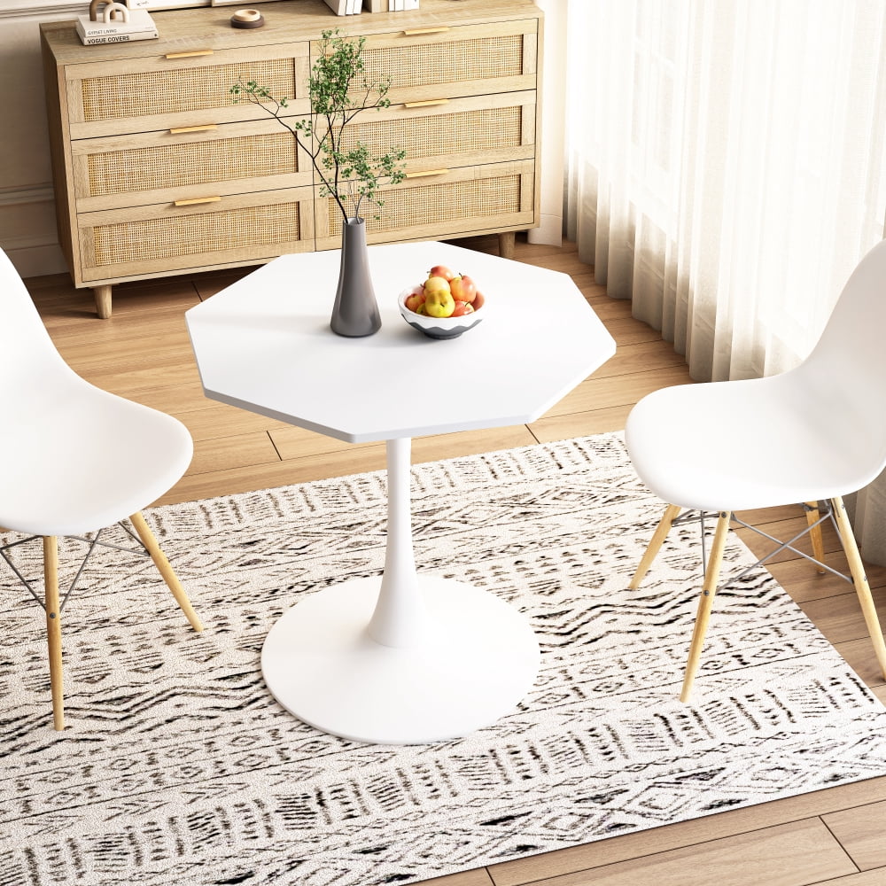 DECMAY 31.50"Modern Octagonal Coffee Table with MDF Table Top,Metal ...