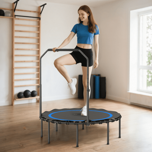 DECMAY Exercise Trampoline with Adjustable T-Handle | 45" Folding ...
